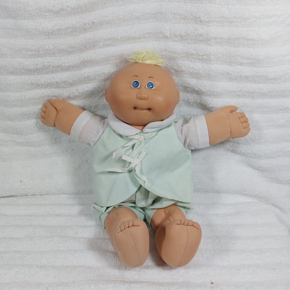 Coleco | Toys | Vintage 985 Cabbage Patch Doll Boy Blonde Hair Blue ...